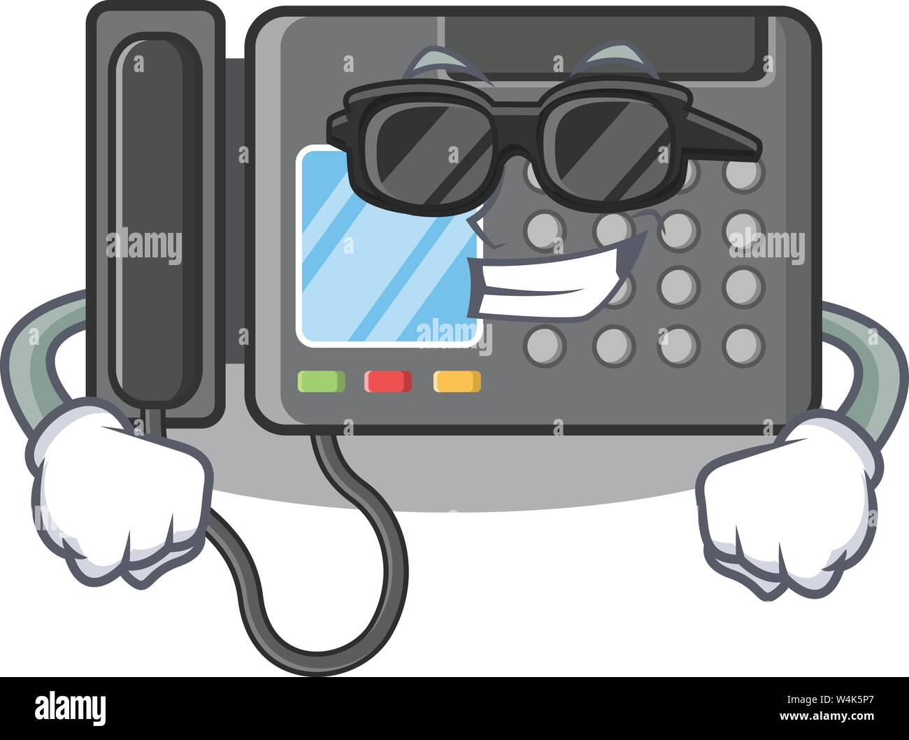 Super cool fax machine in the character shape vector illustration Stock ...