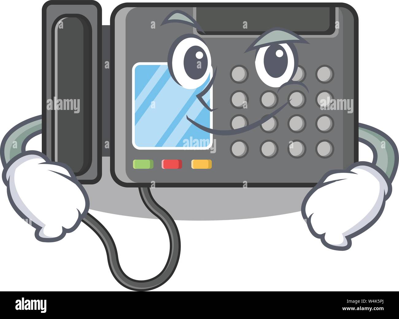 Smirking fax machine in the character shape vector illustration Stock ...