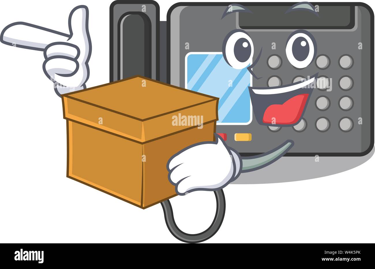 With box fax machine in the character shape vector illustration Stock ...