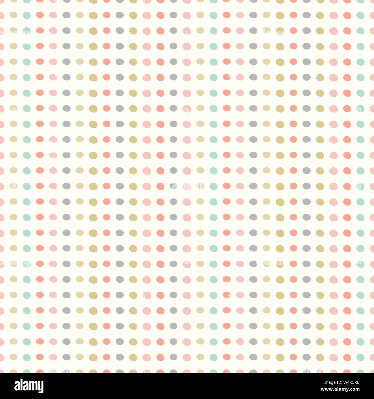 Seamless repeat pattern of hand drawn dots in rows. Pastel coloured ...