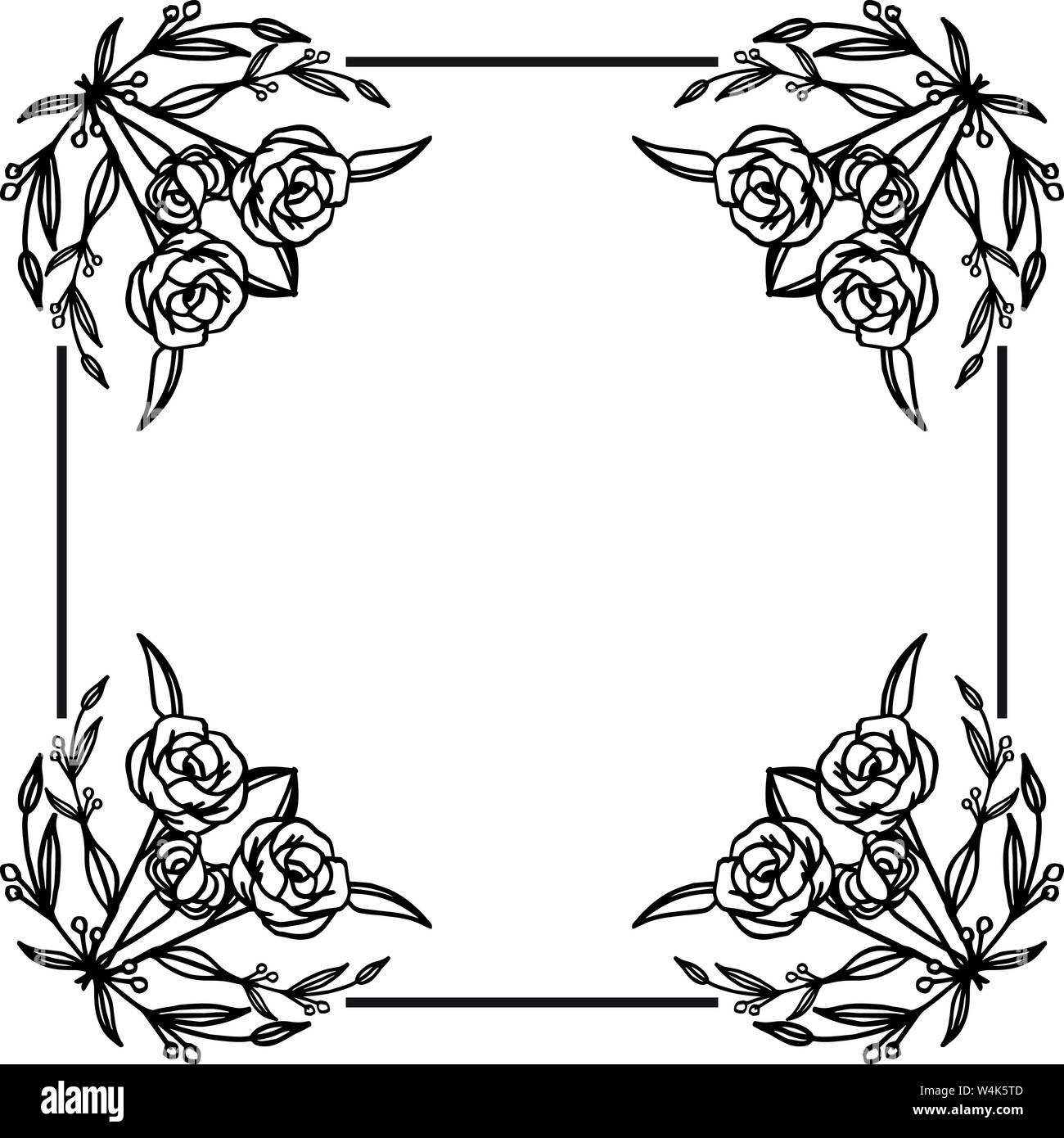 Drawing wreath frame, for design of invitation card, ornament elegant ...