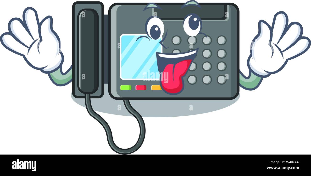 Crazy fax machine stuck the cartoon wall vector illustration Stock ...