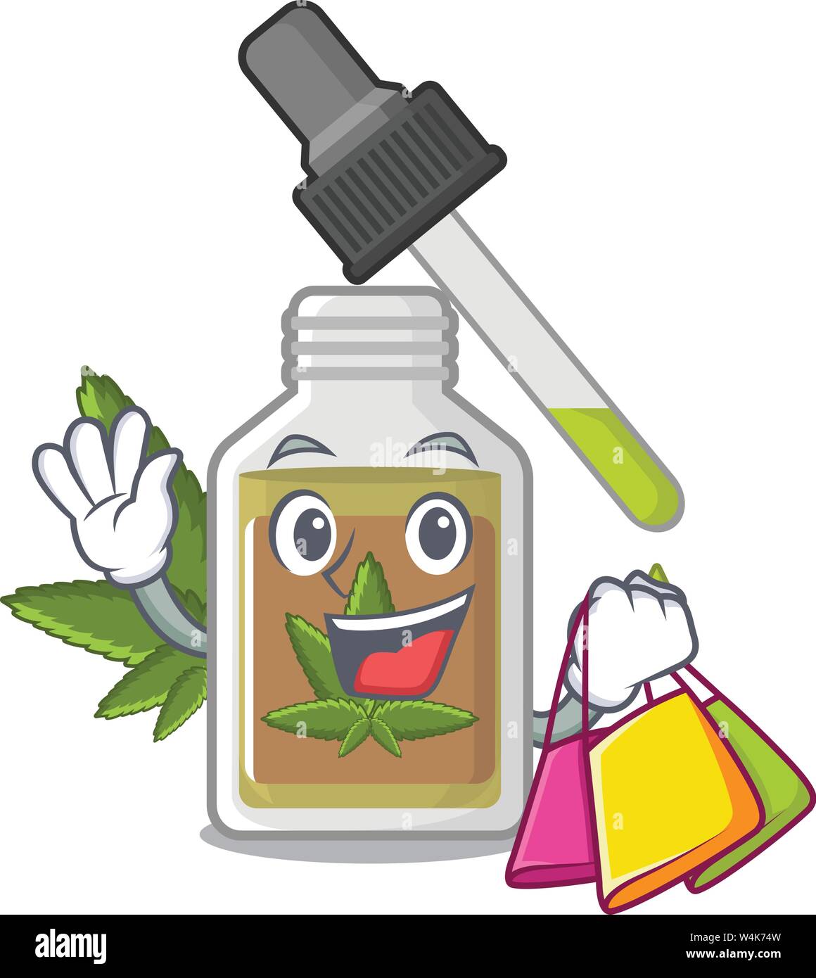 Shopping hemp oil in the cartoon shape vector illustration Stock Vector ...