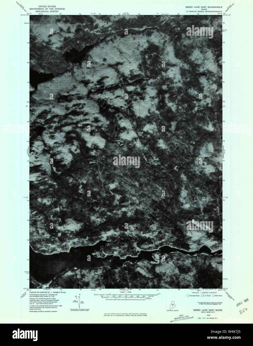 Maine USGS Historical Map Sebec Lake East 807146 1978 24000 Restoration ...