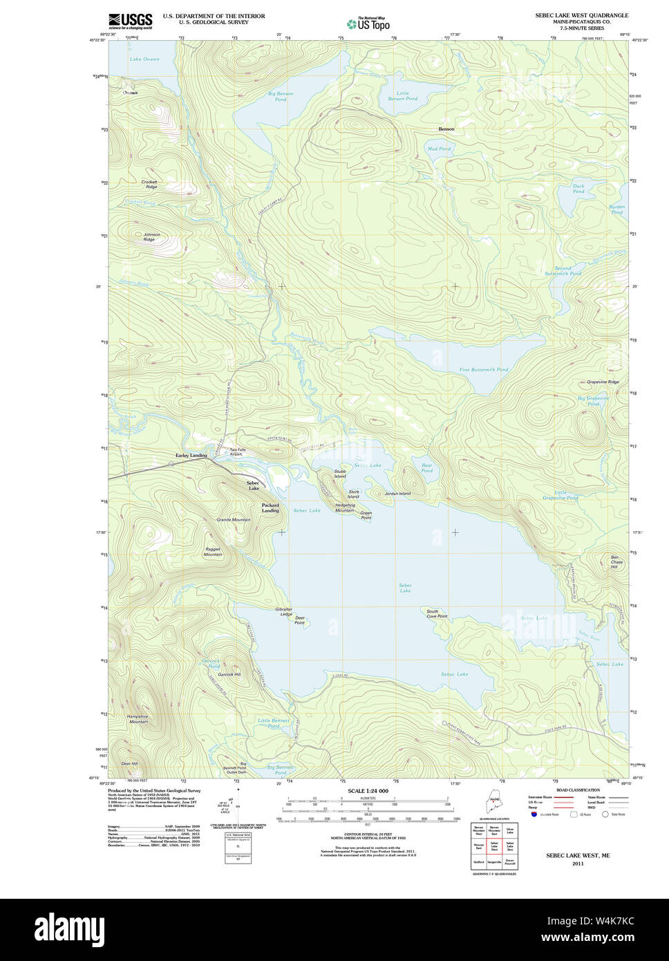 Maine USGS Historical Map Sebec Lake West 20110831 TM Restoration Stock ...