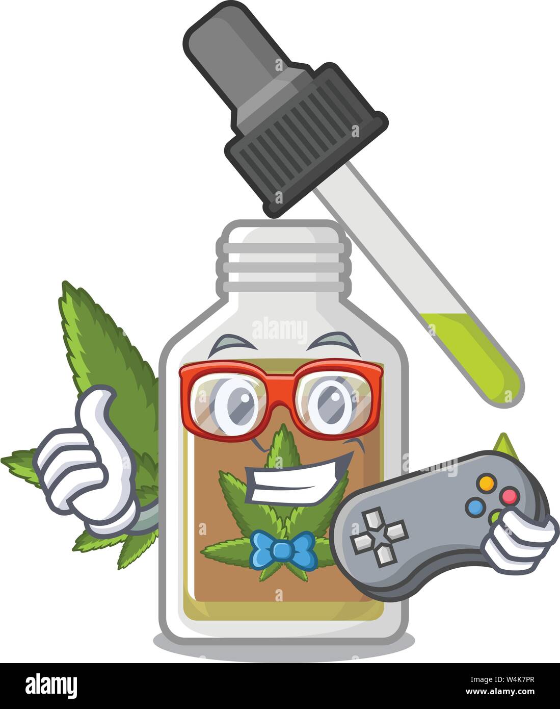 Gamer hemp oil isolated with the cartoon vector illustration Stock ...