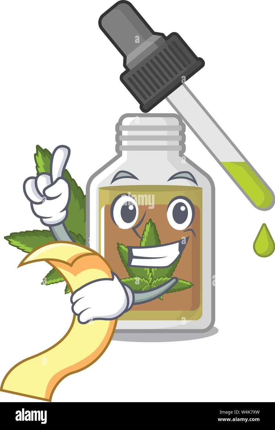 With menu hemp oil isolated with the cartoon vector illustration Stock ...