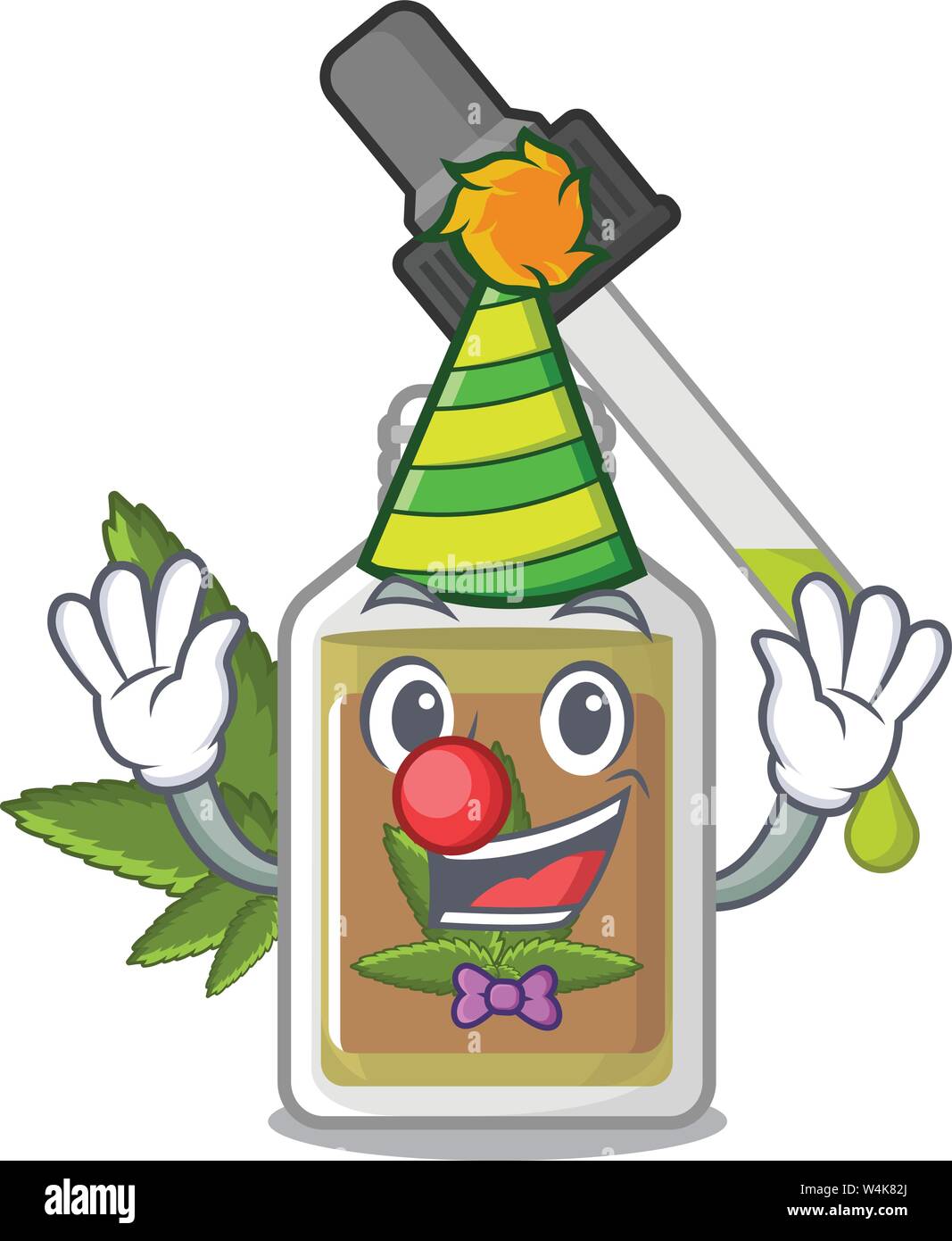 Clown hemp oil at the mascot table vector illustration Stock Vector ...