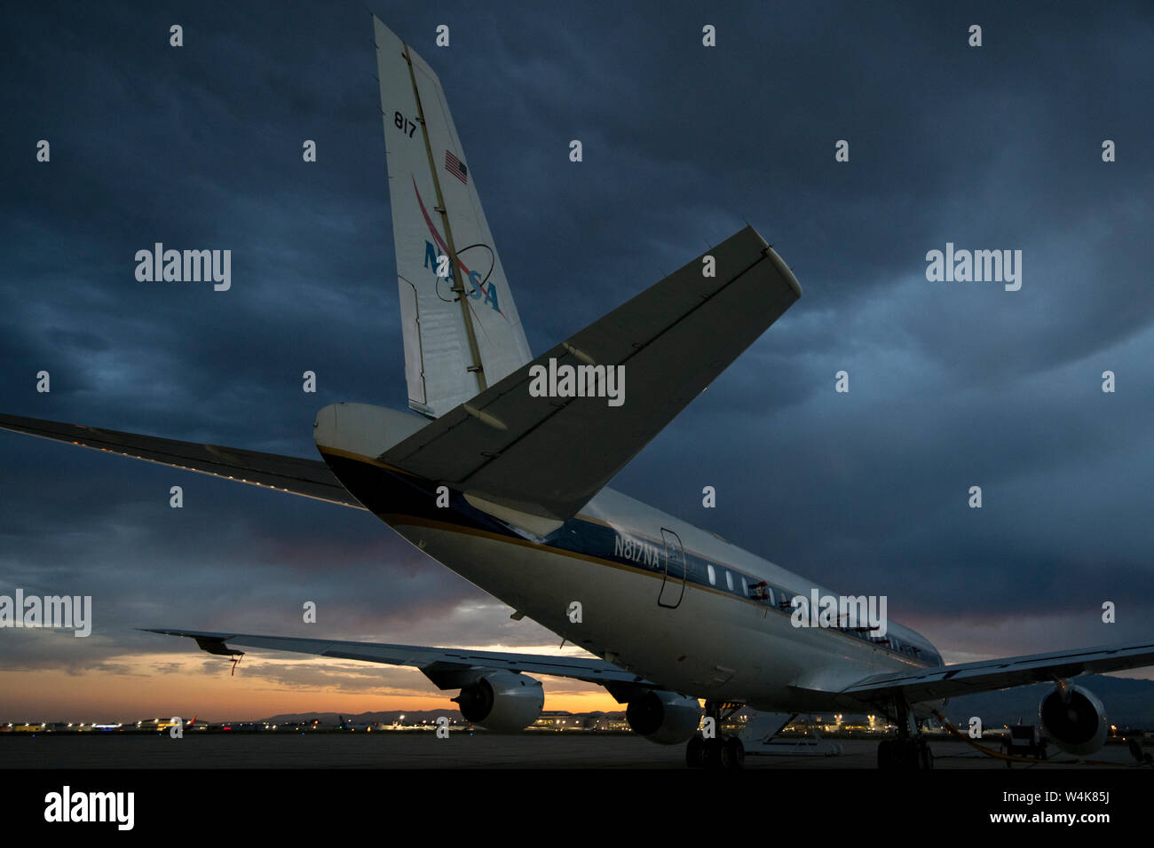 The NASA Armstrong DC-8 Airborne Science Laboratory sits on the East ...