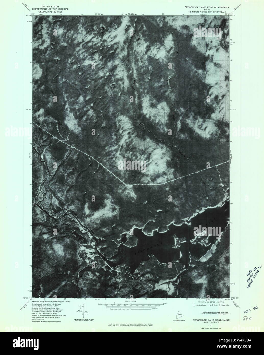 Maine USGS Historical Map Seboomook Lake West 807145 1977 24000 ...