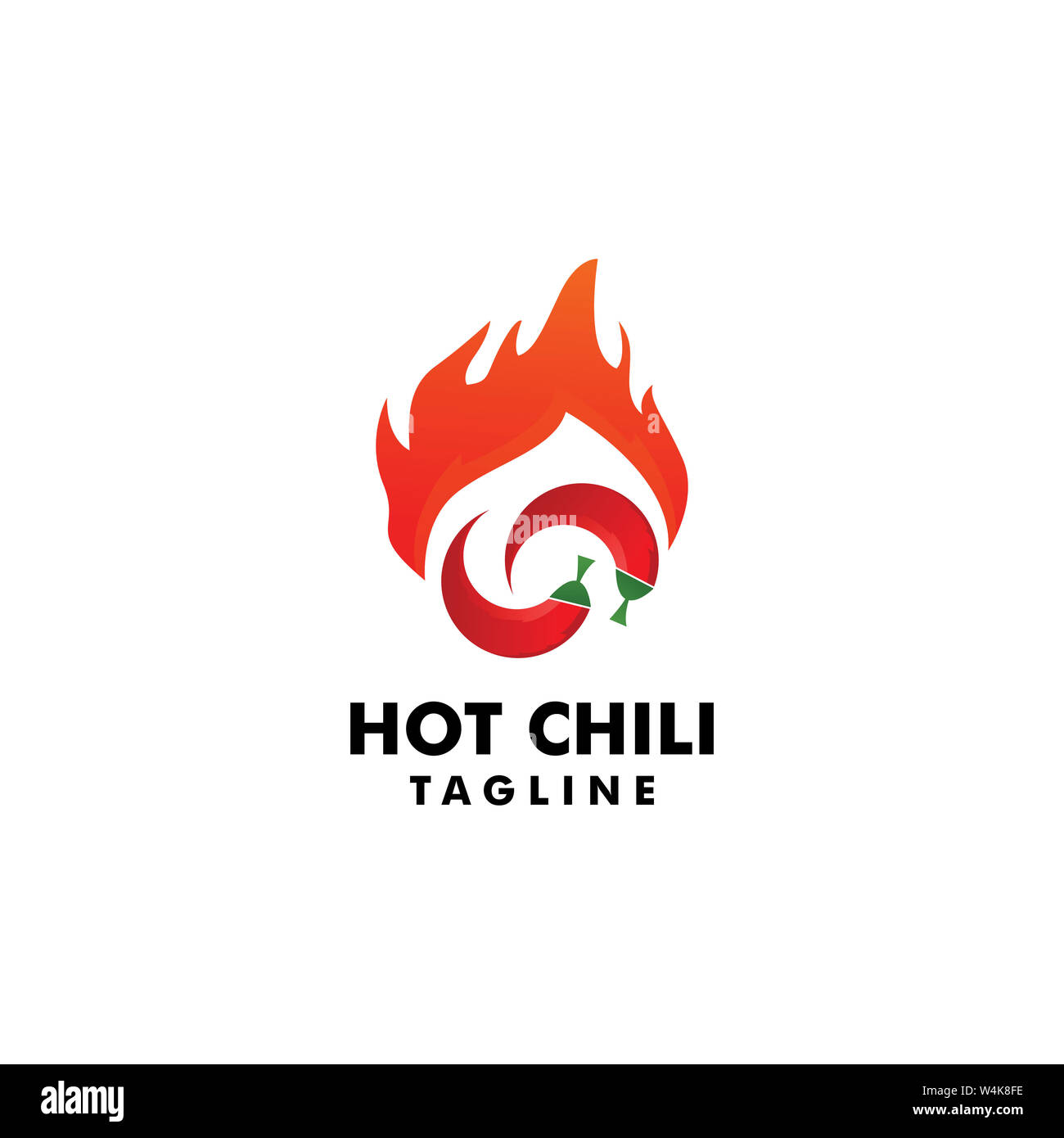 Chili or Spicy logo design simple minimalist style Stock Photo - Alamy