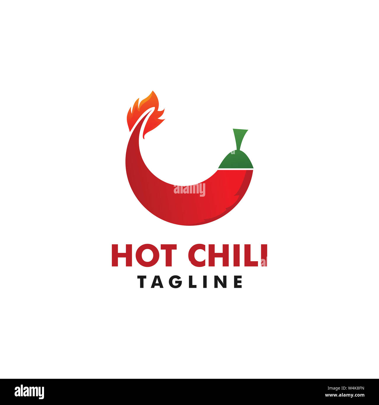 Chili or Spicy logo design simple minimalist style Stock Photo - Alamy