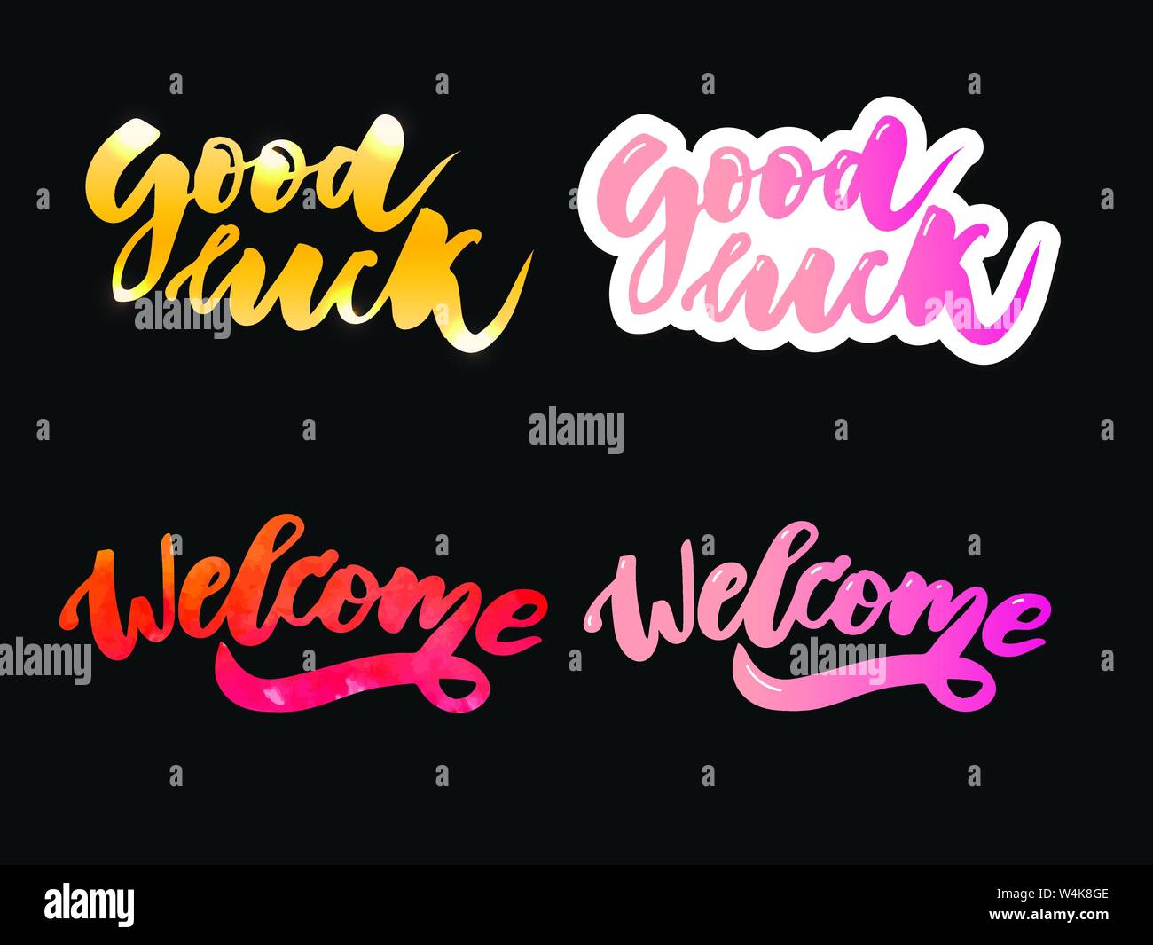 welcome lettering text. Modern calligraphy style illustration Stock ...
