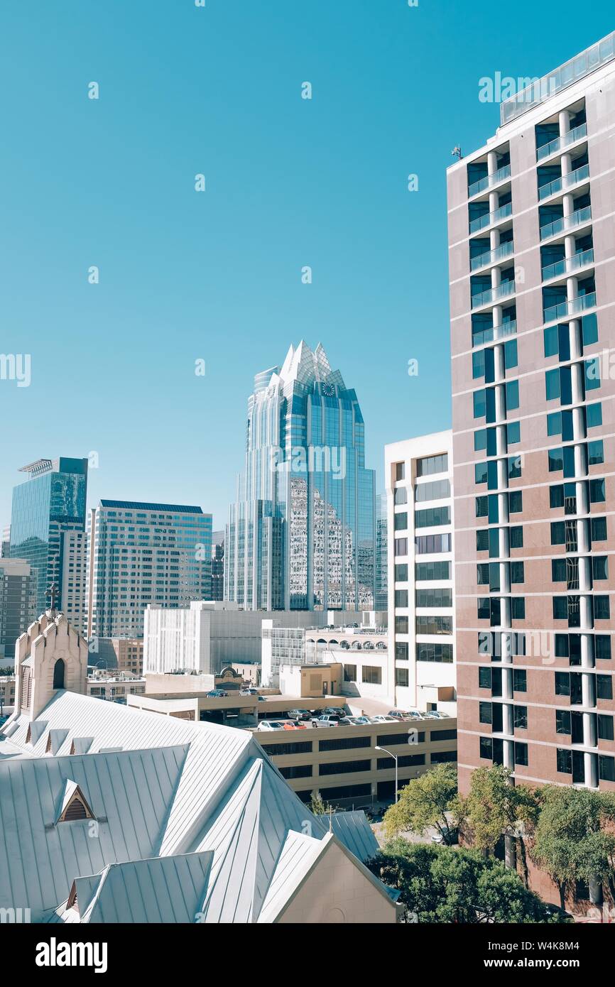 Downtown austin skyline modern glass hi-res stock photography and ...