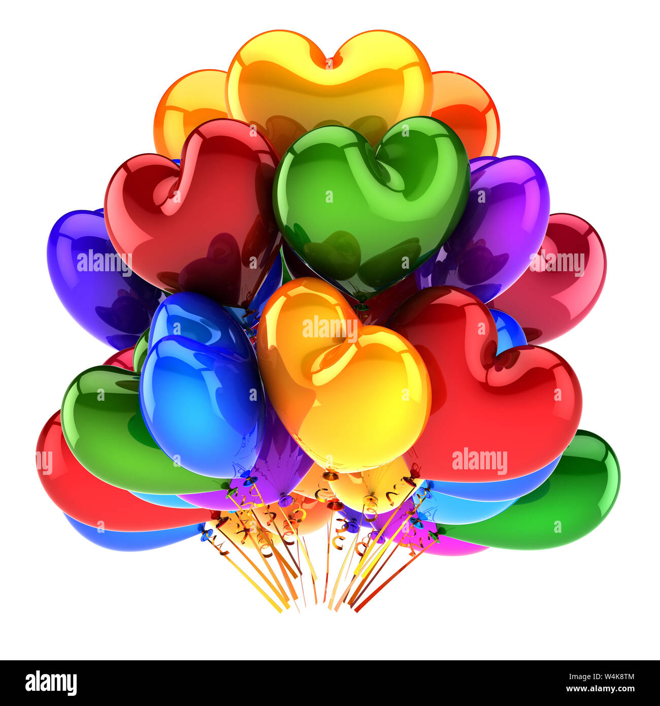 Party event balloons bunch heart shaped colorful. Birthday, wedding ...