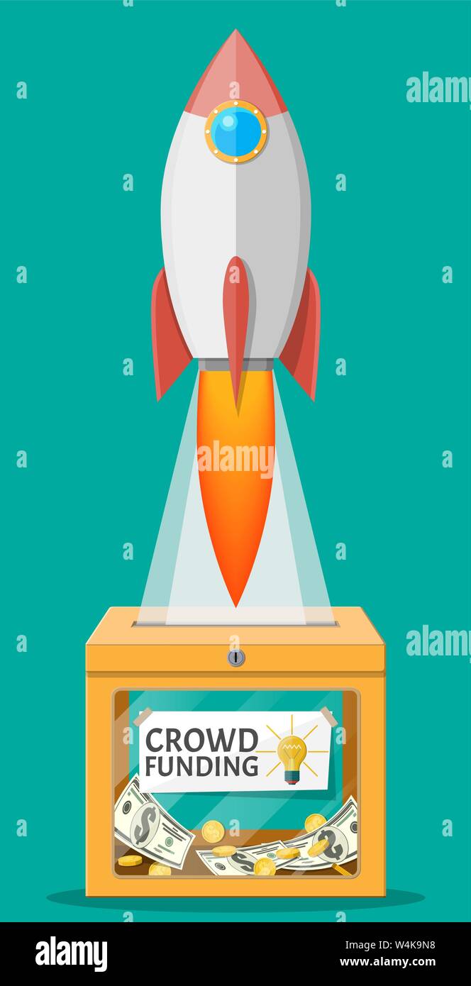 Box, space rocket and money Stock Vector Image & Art - Alamy