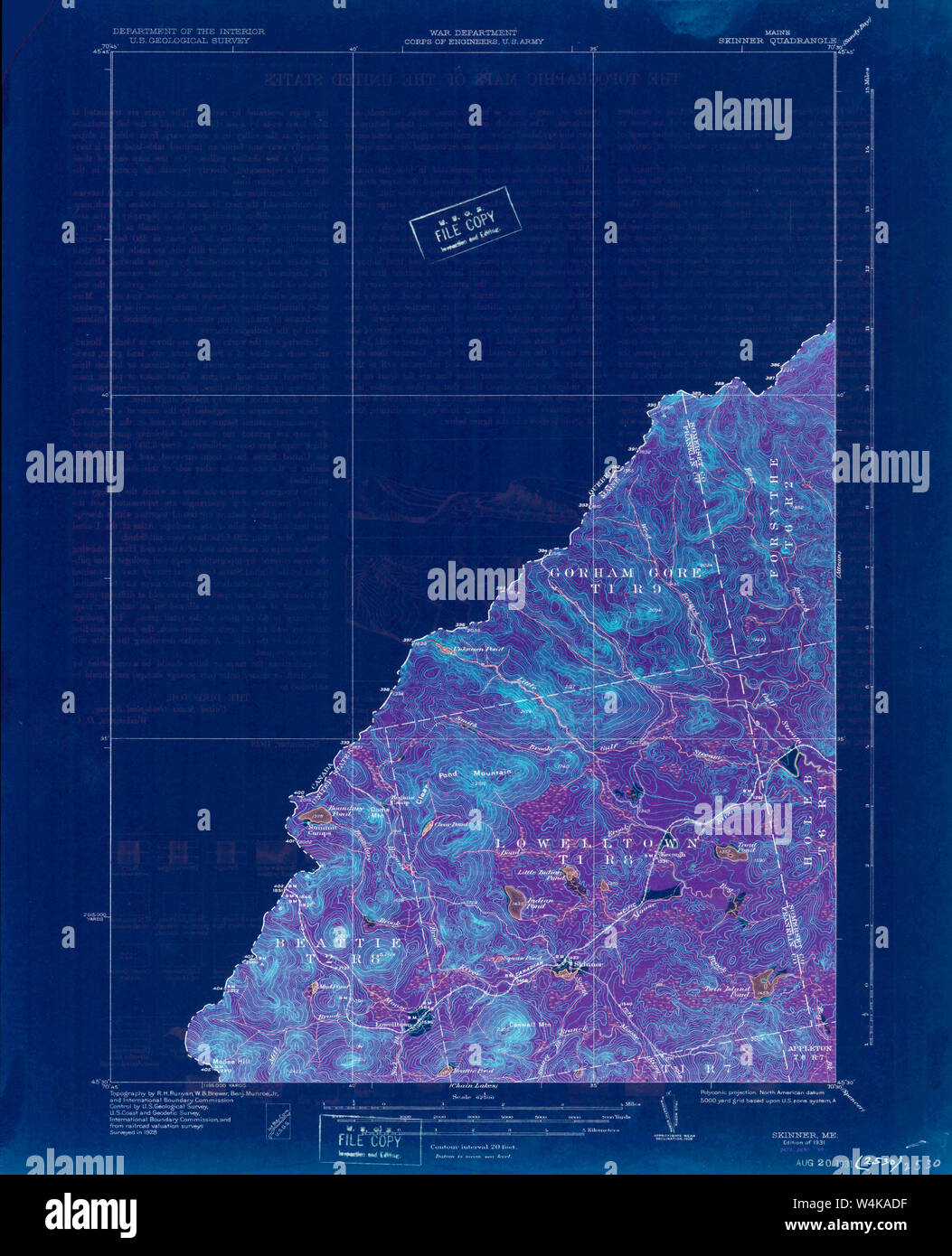 Maine USGS Historical Map Skinner 807669 1931 62500 Inversion ...