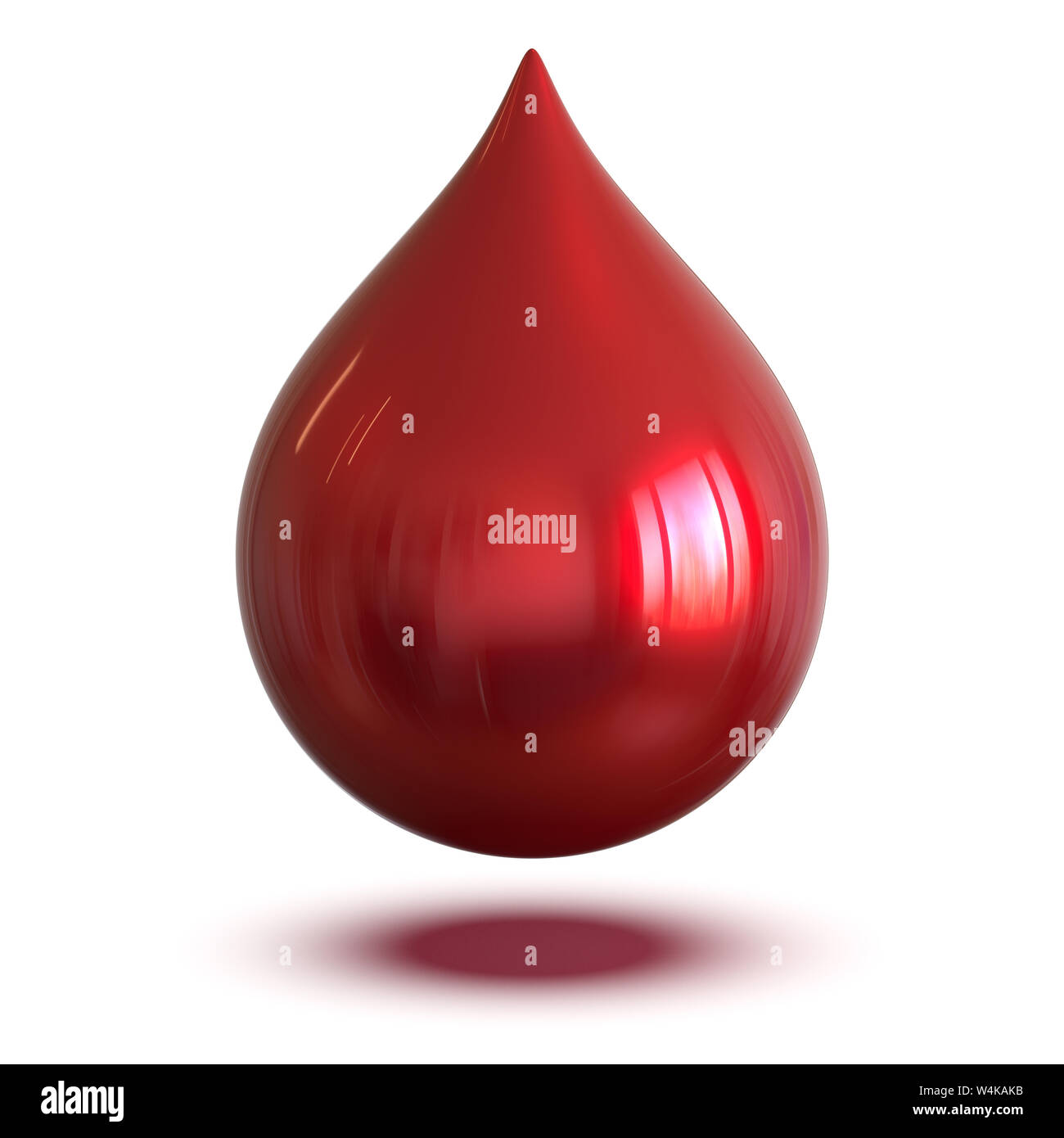 Drop of blood abstract red ink dye shining. Single droplet form close ...