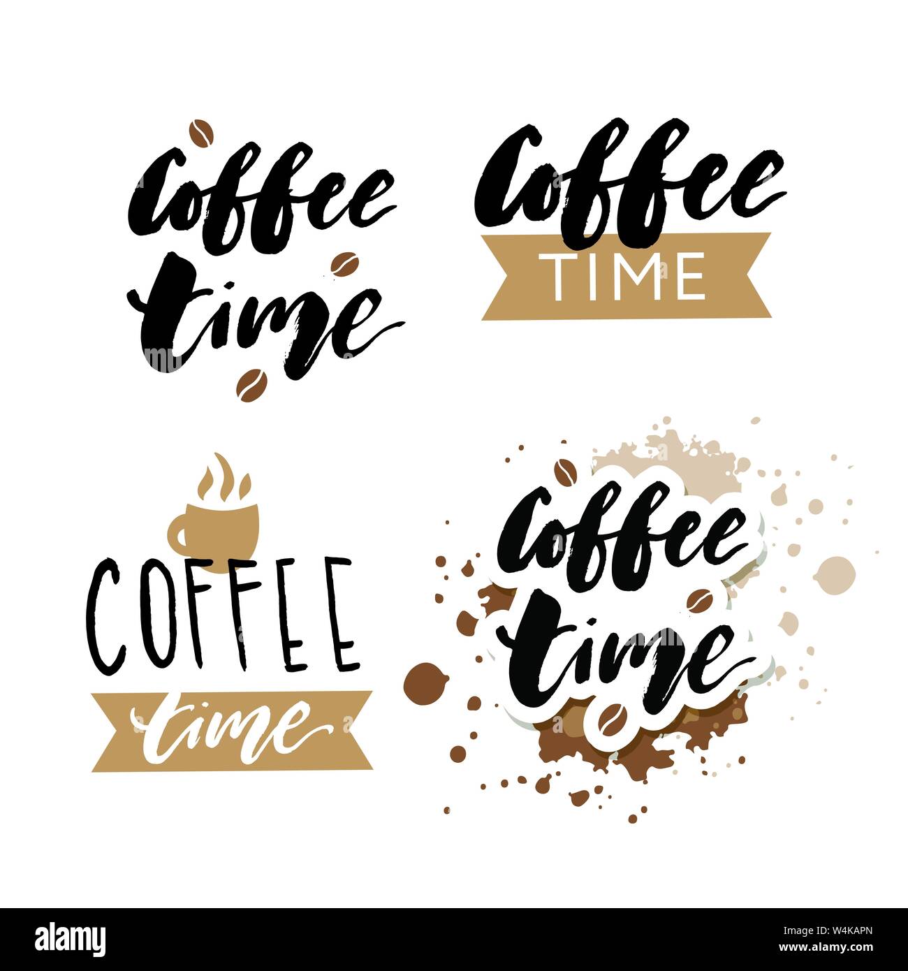 It's coffee time phrase. Ink illustration. Modern brush calligraphy ...