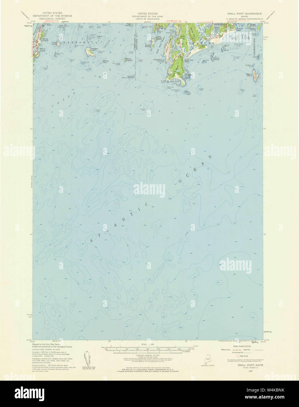 Maine USGS Historical Map Small Point 306785 1957 62500 Restoration ...