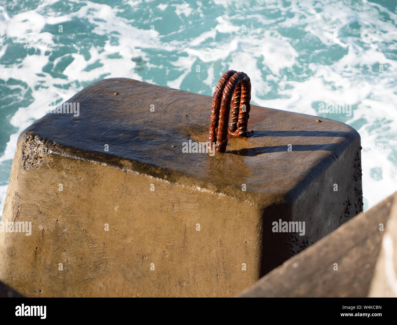 Concrete blocks that create the break wall Stock Photo - Alamy