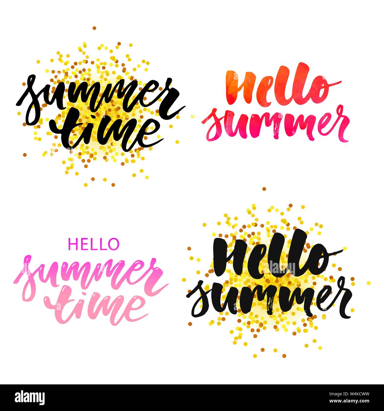 Summer time vector text lettering calligraphy letters Stock Vector ...
