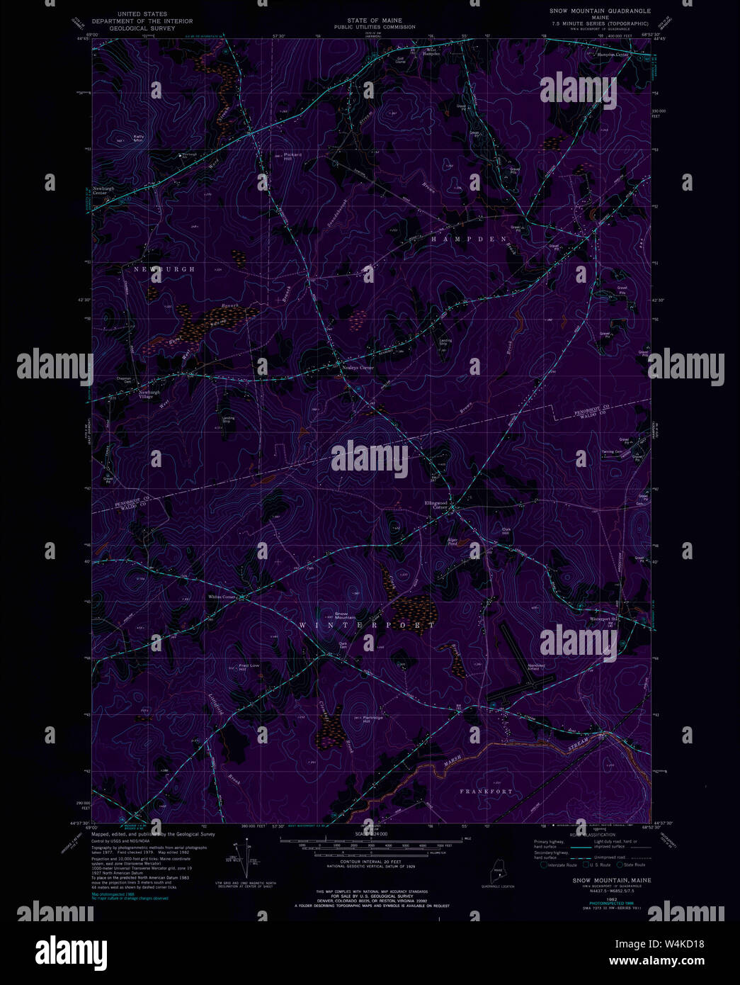 Maine USGS Historical Map Snow Mountain 102974 1981 24000 Inversion ...