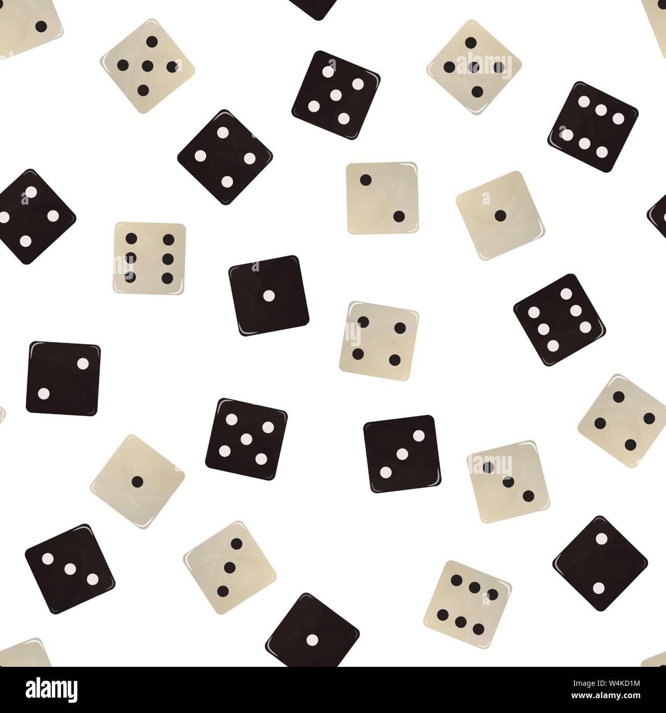 White and black dice. Seamless pattern background. Vector illustration ...