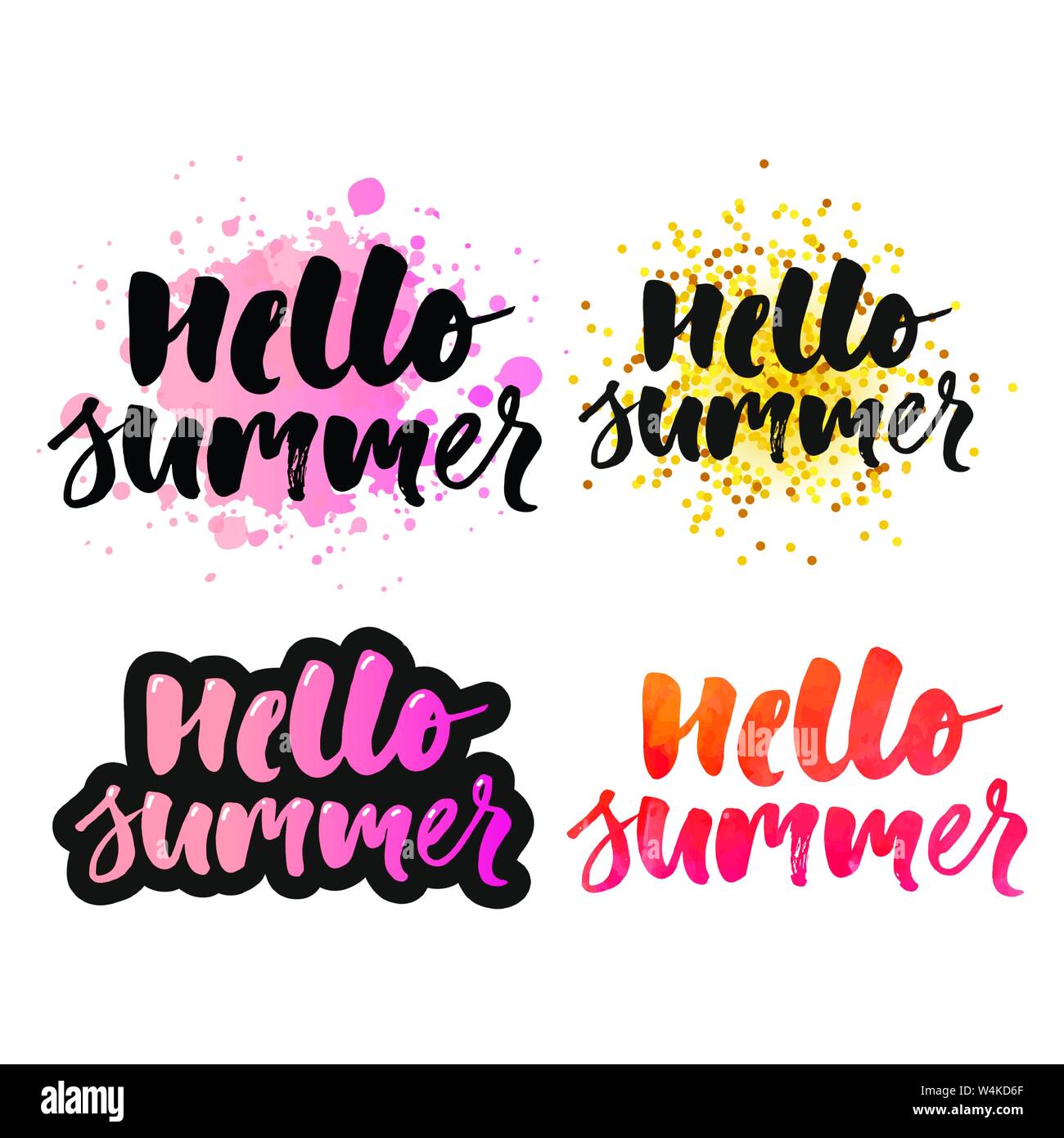 Summer time vector text lettering calligraphy letters Stock Vector ...