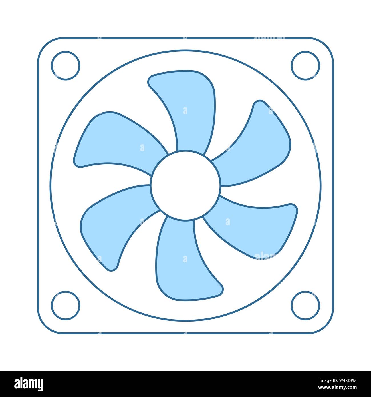 Fan Icon. Thin Line With Blue Fill Design. Vector Illustration Stock ...