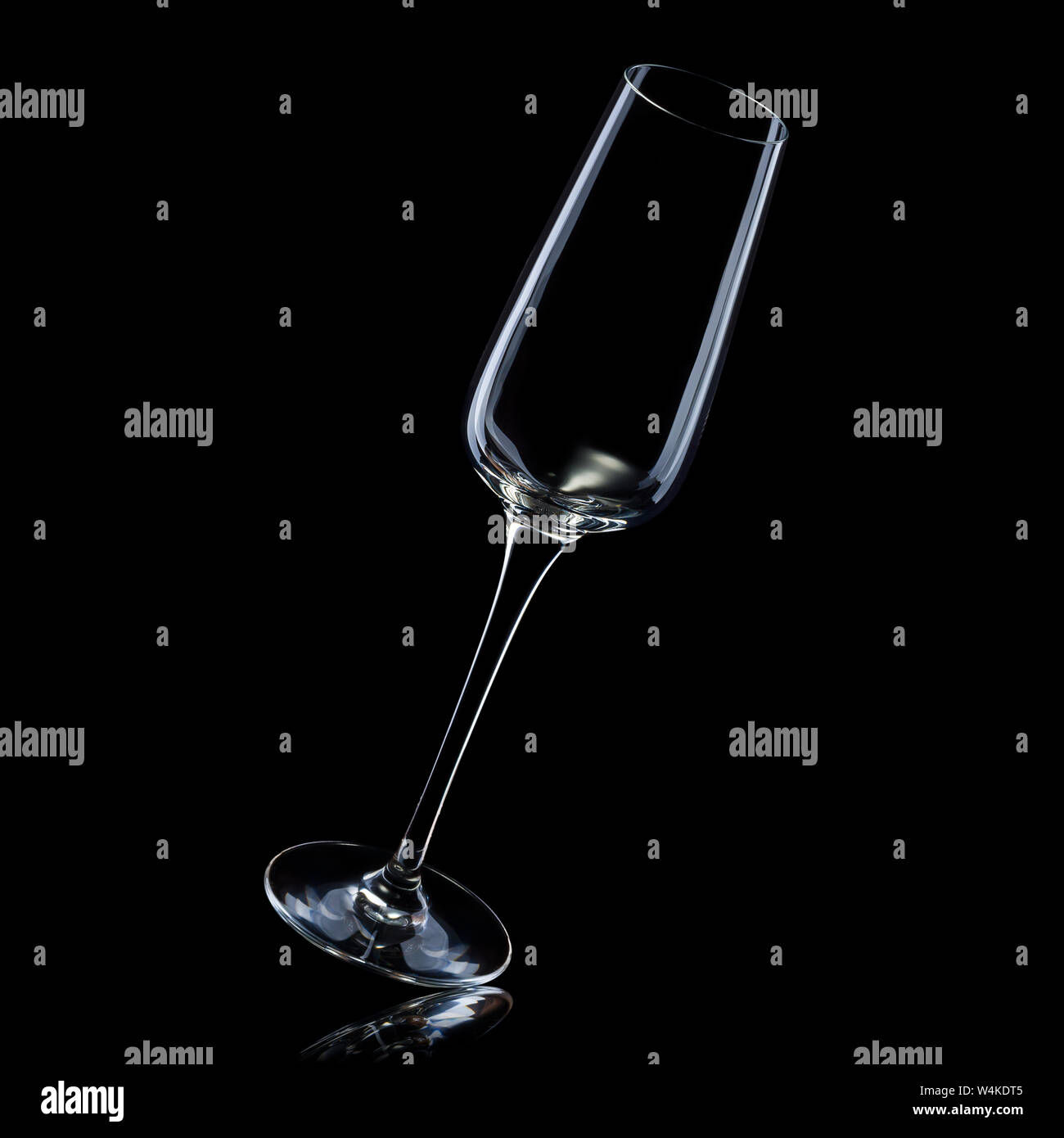 Empty luxury champagne glass isolated on a black background Stock Photo ...