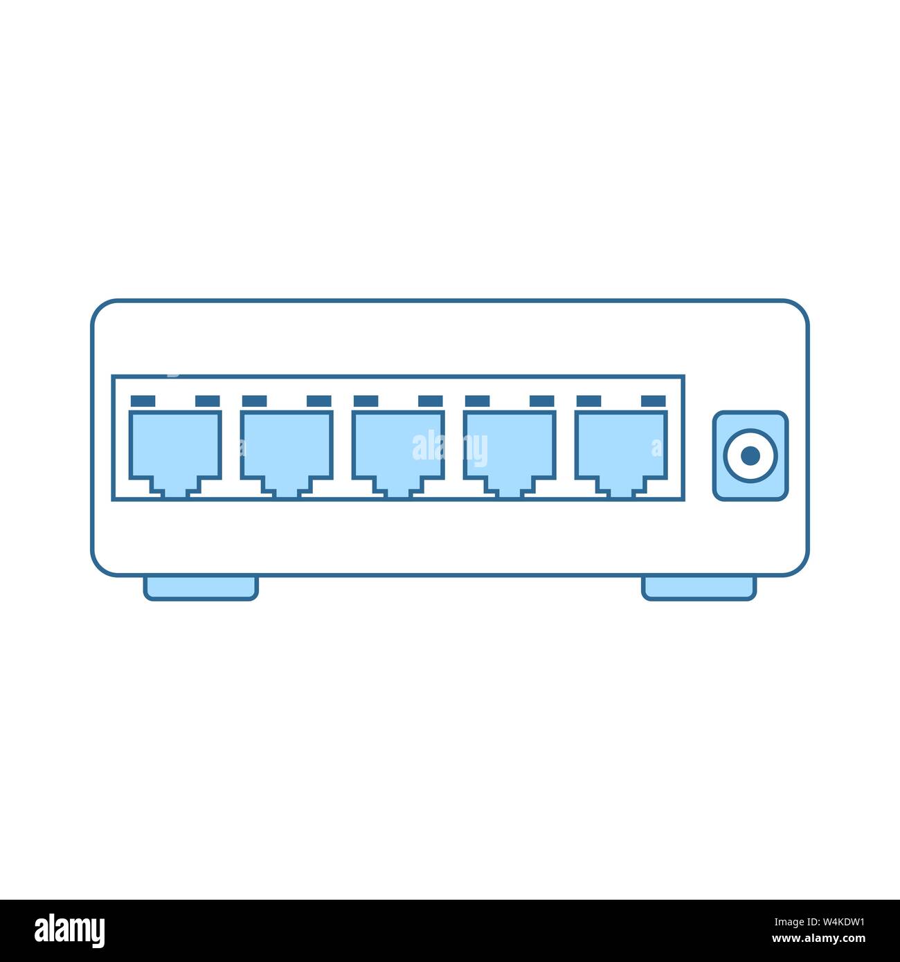 Ethernet Switch Icon. Thin Line With Blue Fill Design. Vector ...