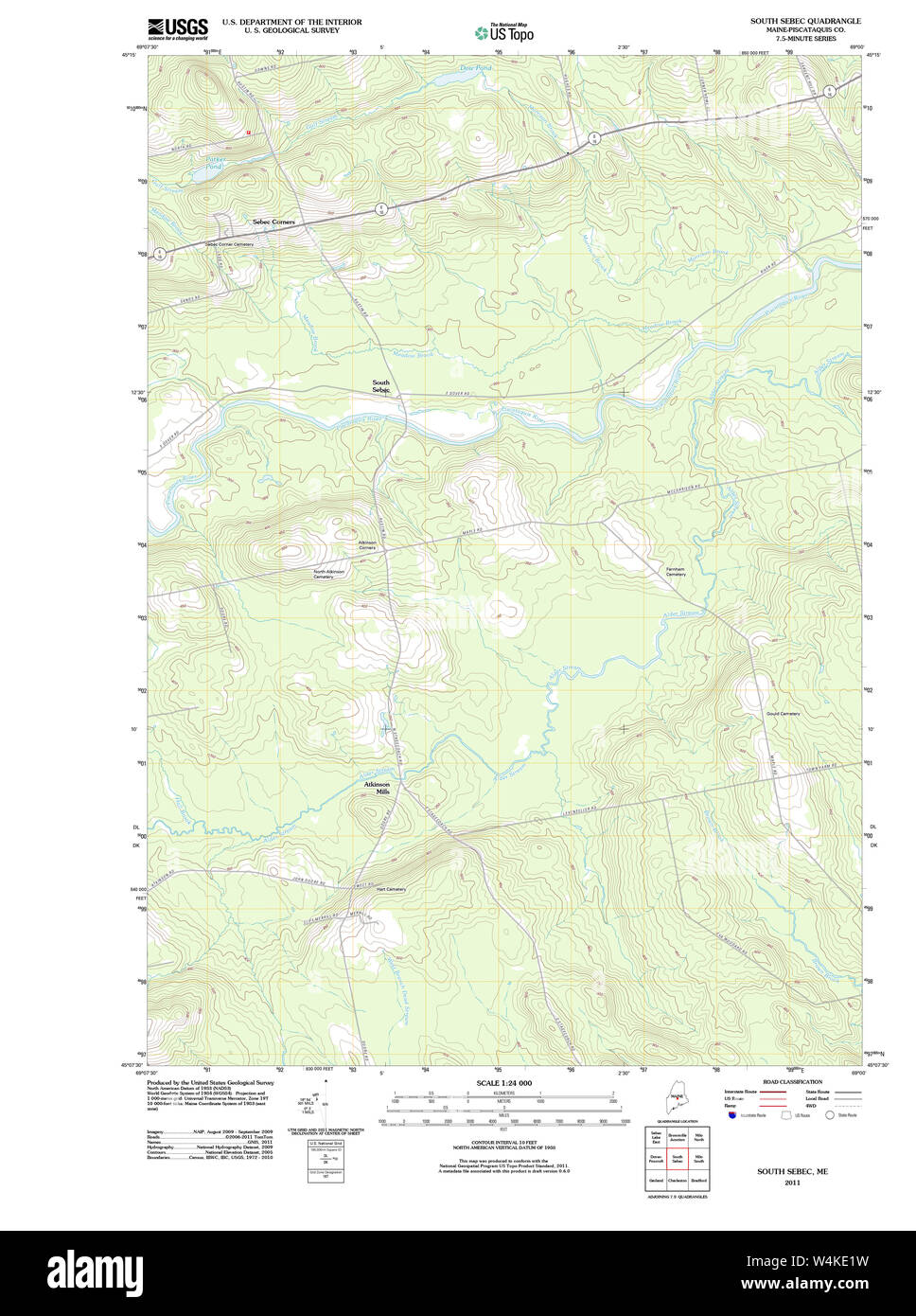 Maine USGS Historical Map South Sebec 20110902 TM Restoration Stock ...