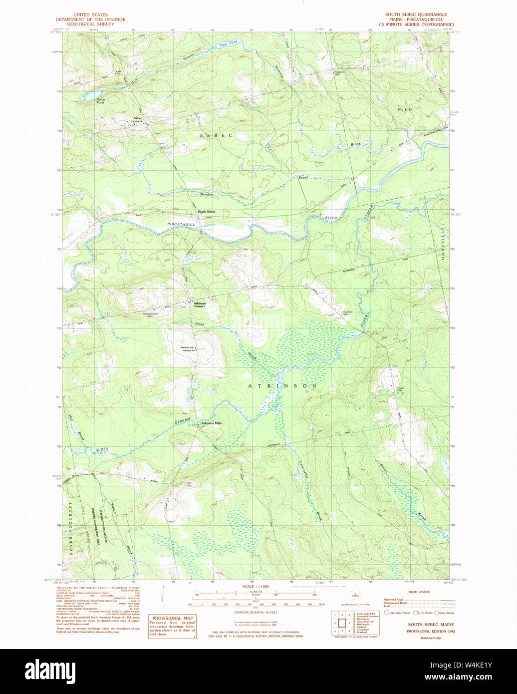 Maine USGS Historical Map South Sebec 102982 1983 24000 Restoration ...