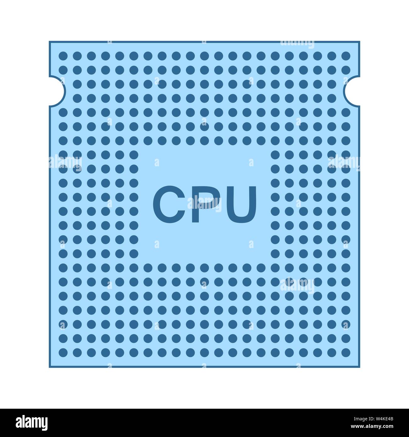 CPU Icon. Thin Line With Blue Fill Design. Vector Illustration Stock ...