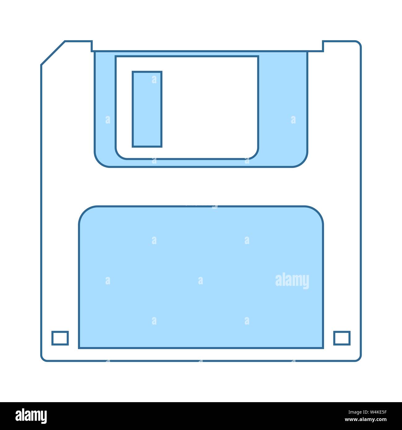 Floppy Icon. Thin Line With Blue Fill Design. Vector Illustration Stock ...
