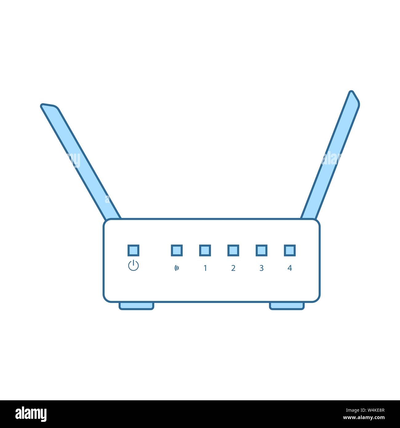 Wi-Fi Router Icon. Thin Line With Blue Fill Design. Vector Illustration ...