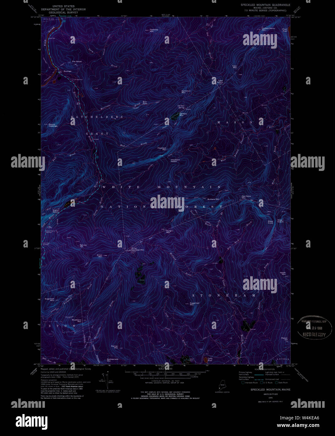 Maine USGS Historical Map Speckled Mountain 461071 1970 24000 Inversion ...