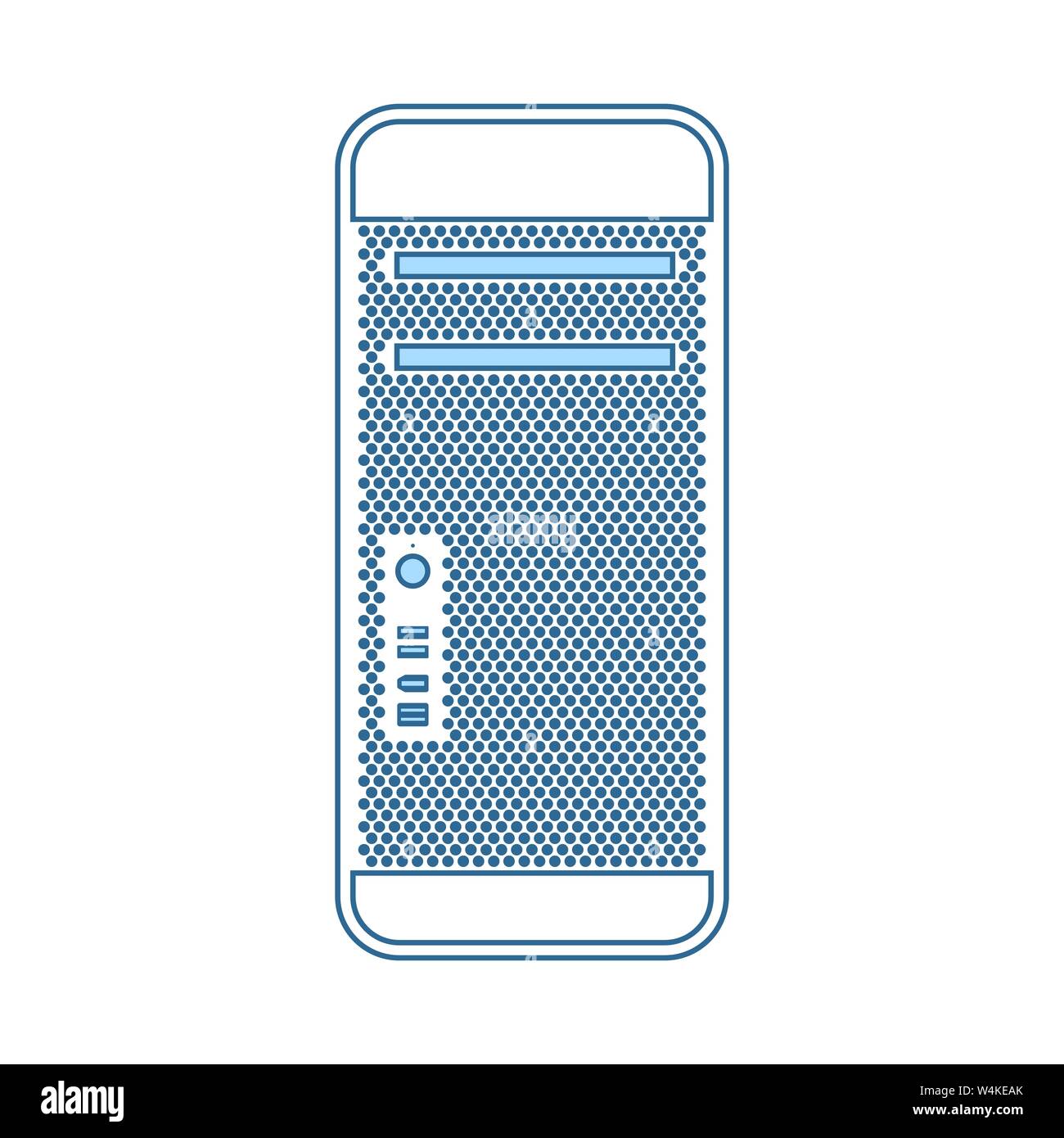 System Unit Icon. Thin Line With Blue Fill Design. Vector Illustration ...
