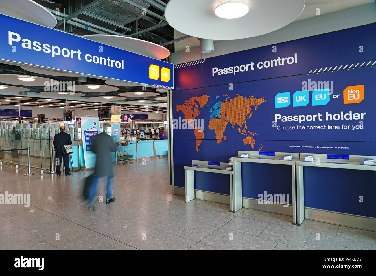 LONDON, UK -3 APR 2019- View of the UK and European separate passport ...
