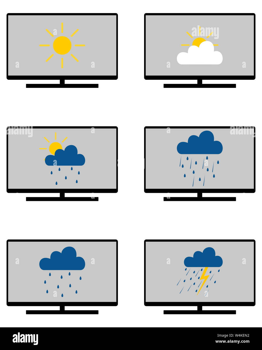 Monitor weather and computer screen Cut Out Stock Images & Pictures - Alamy