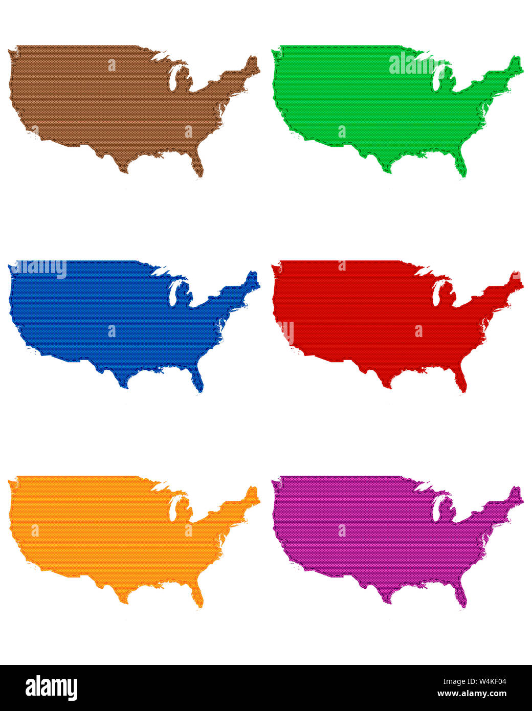 Maps of the USA on cloth with stitches Stock Photo - Alamy