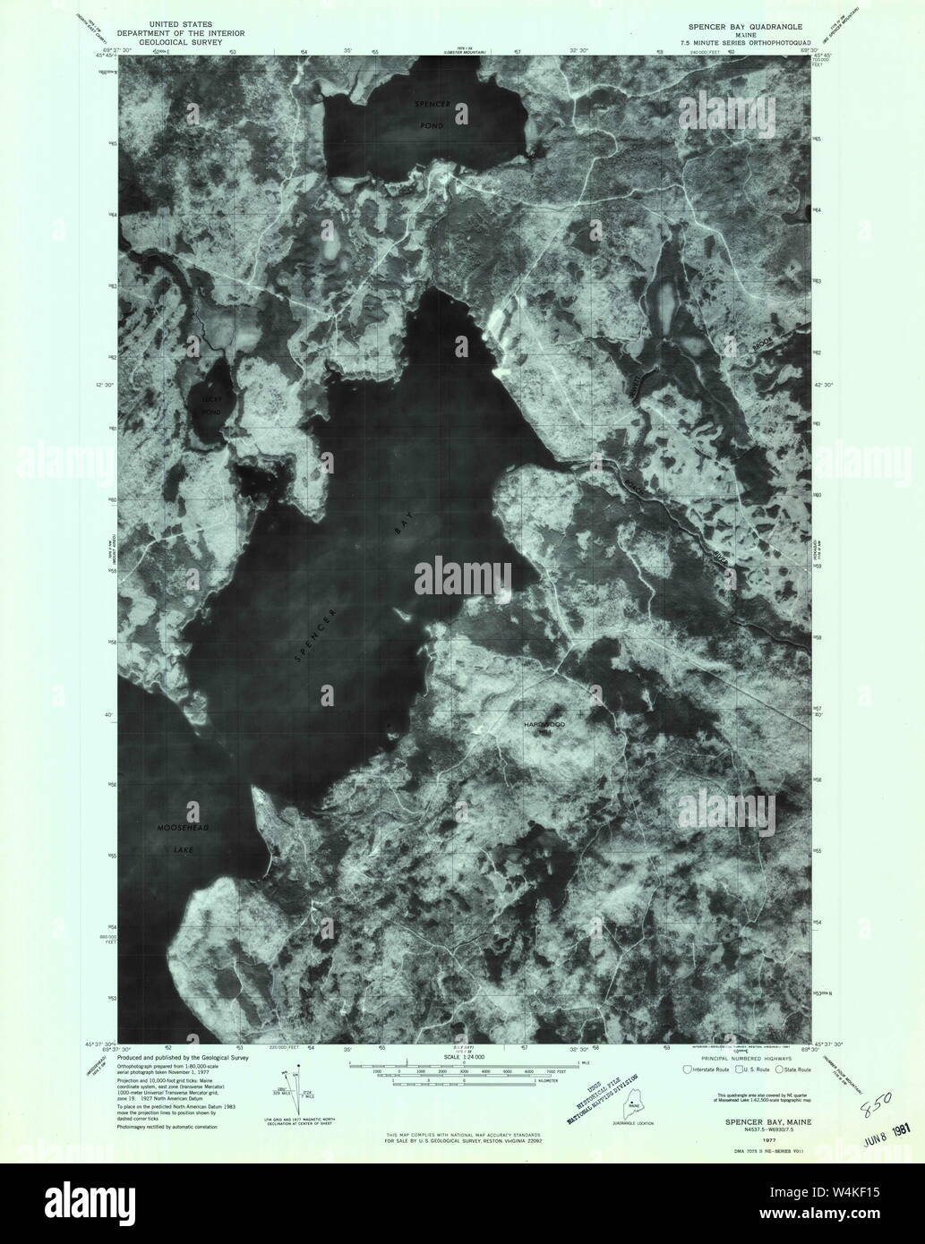 Maine USGS Historical Map Spencer Bay 807190 1977 24000 Restoration ...