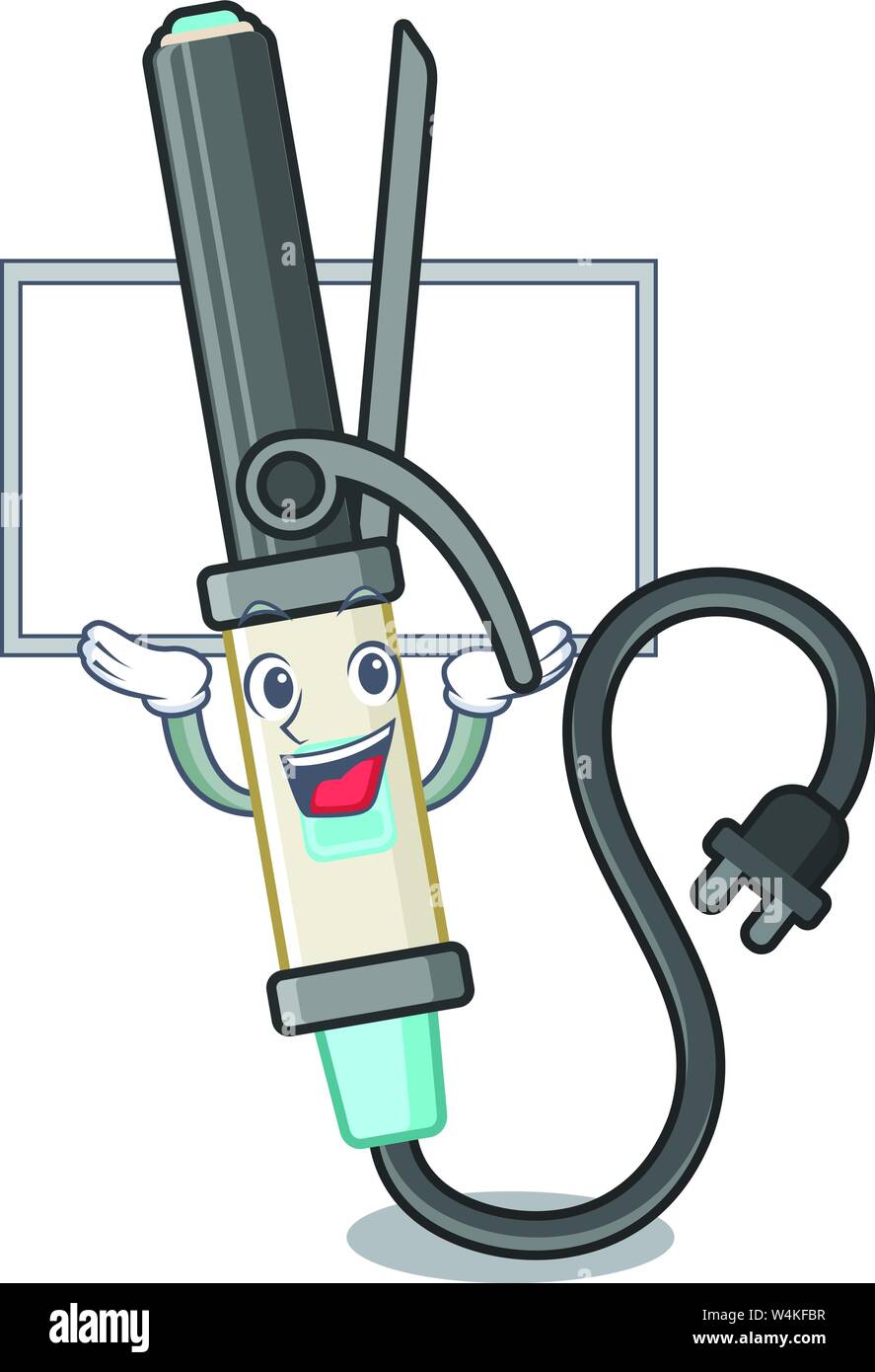 Up board iron curling isolated in the mascot vector illustration Stock ...