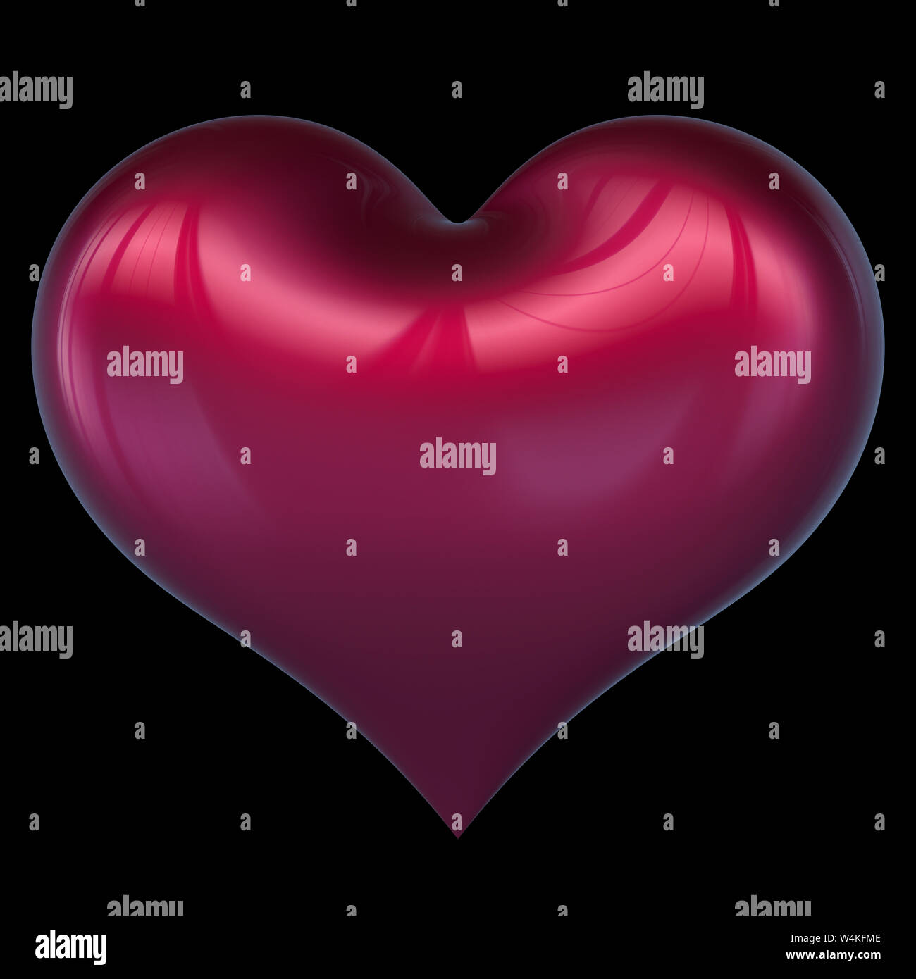 Red heart shape Love symbol glossy. Wedding marriage greeting card ...