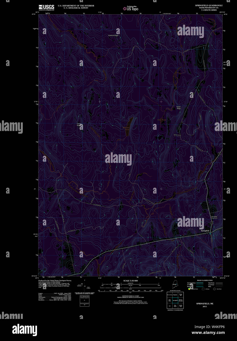 Maine USGS Historical Map Springfield 20110902 TM Inversion Restoration ...