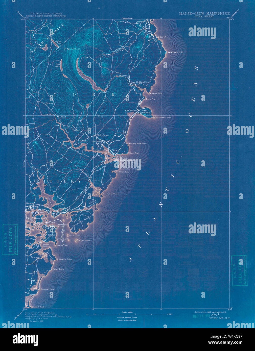 Maine USGS Historical Map Springfield 807744 1893 62500 Inversion ...