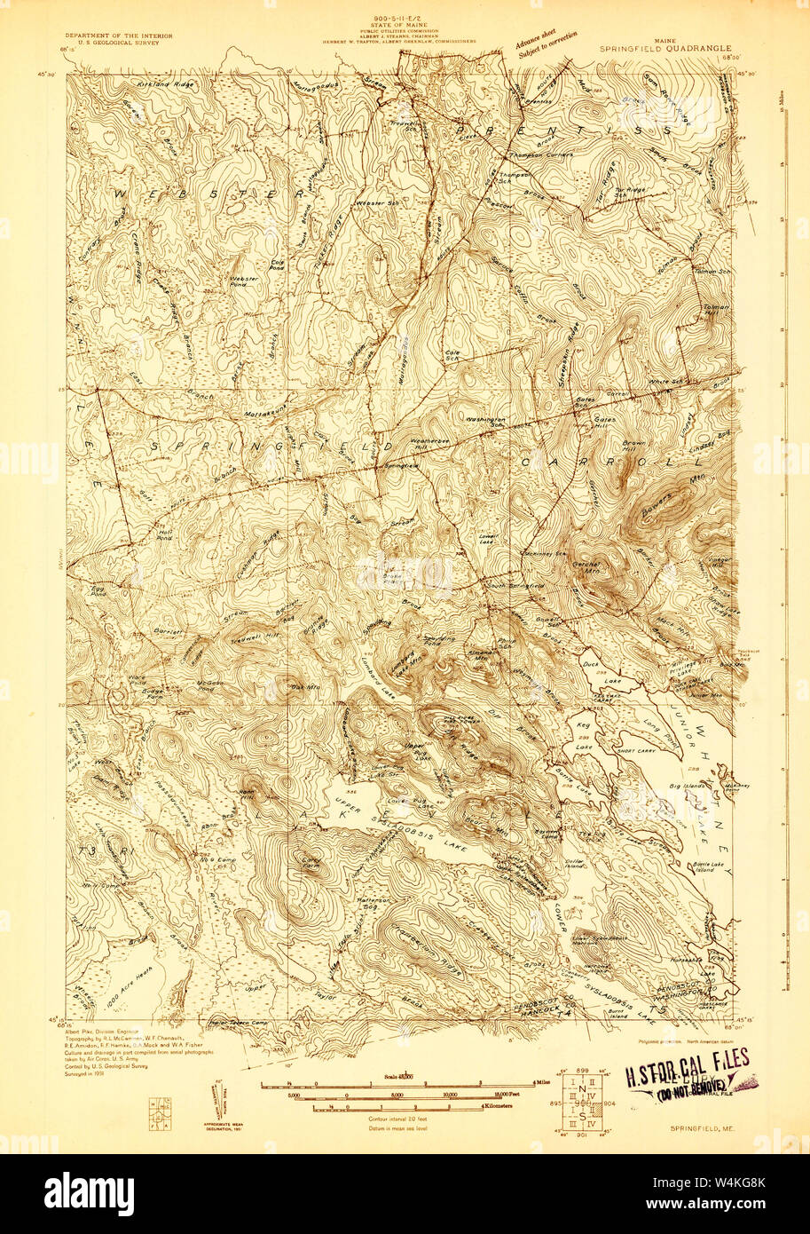 Maine USGS Historical Map Springfield 807684 1931 48000 Restoration ...