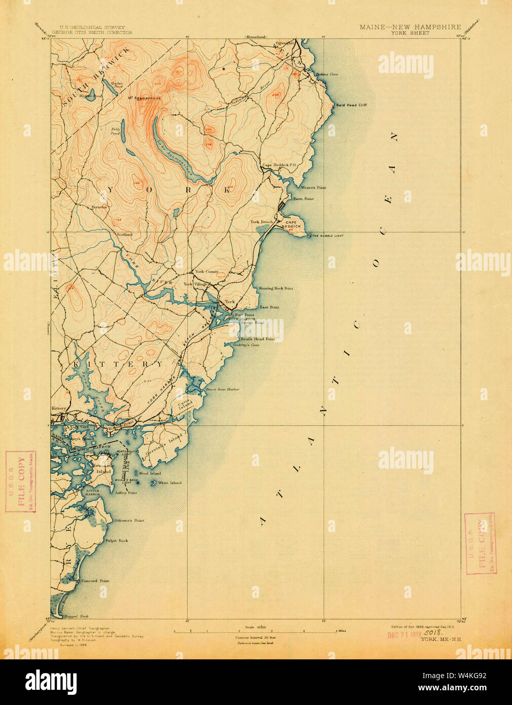 Maine USGS Historical Map Springfield 807744 1893 62500 Restoration ...