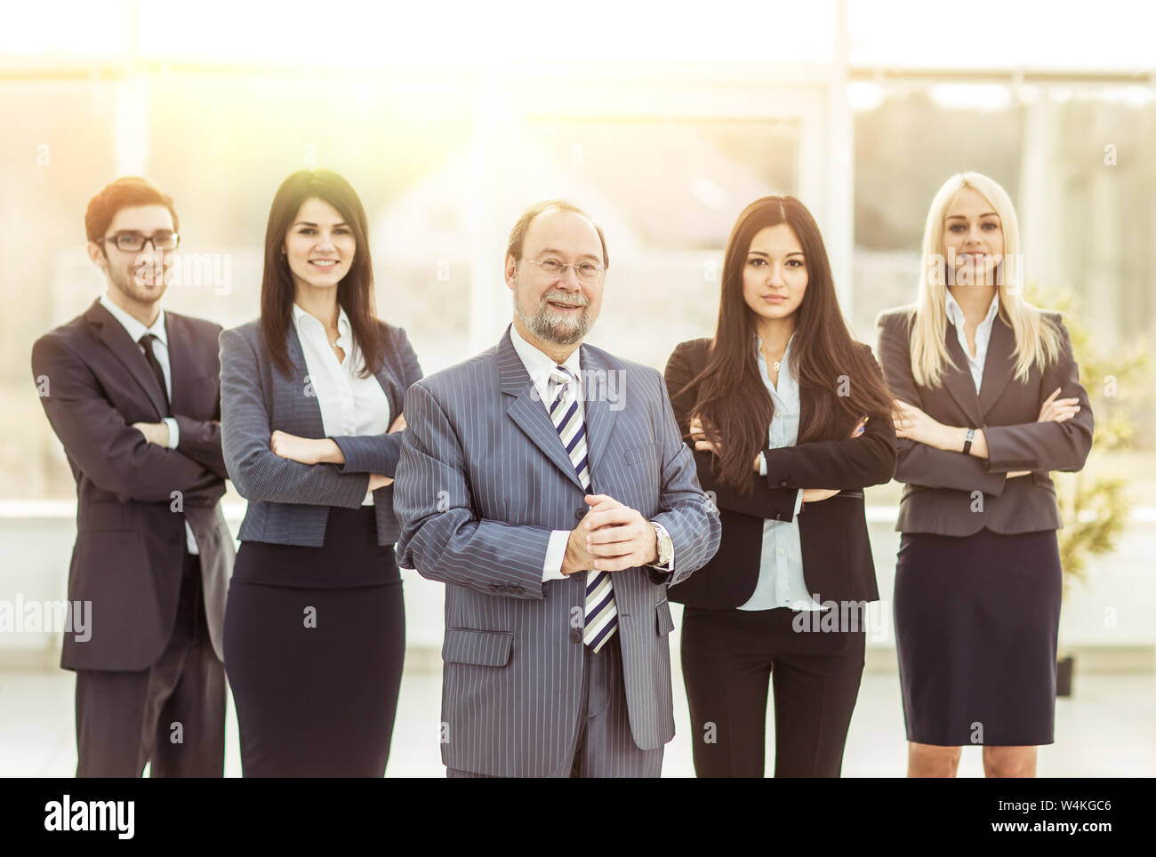 professional business team on office background.the photo has a empty ...